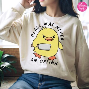 Peace Was Never an Option Png, Duck Png, Duck Humor, Duck With a Knife ...