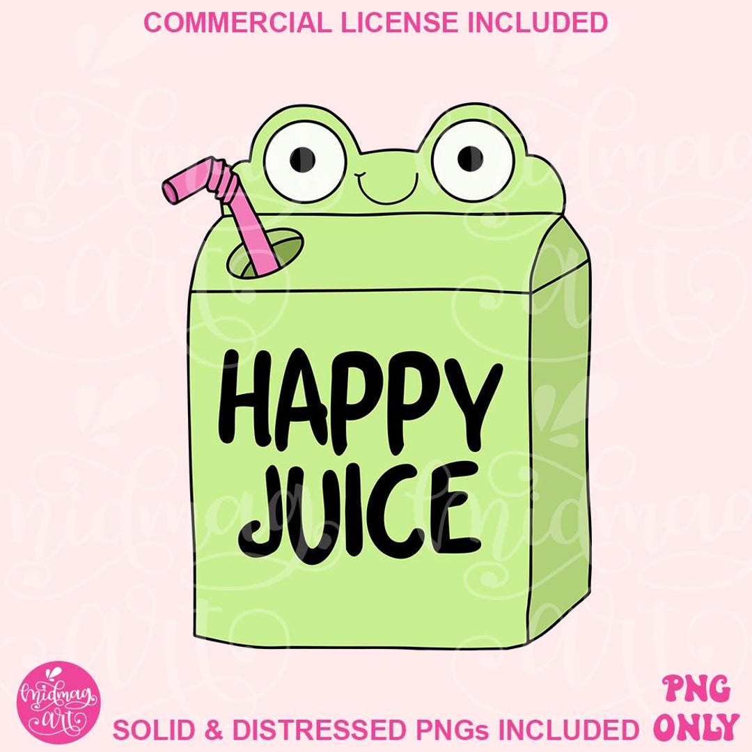Happy Juice PNG, Cute Quirky Fun Inspirational Mental Health Design for ...