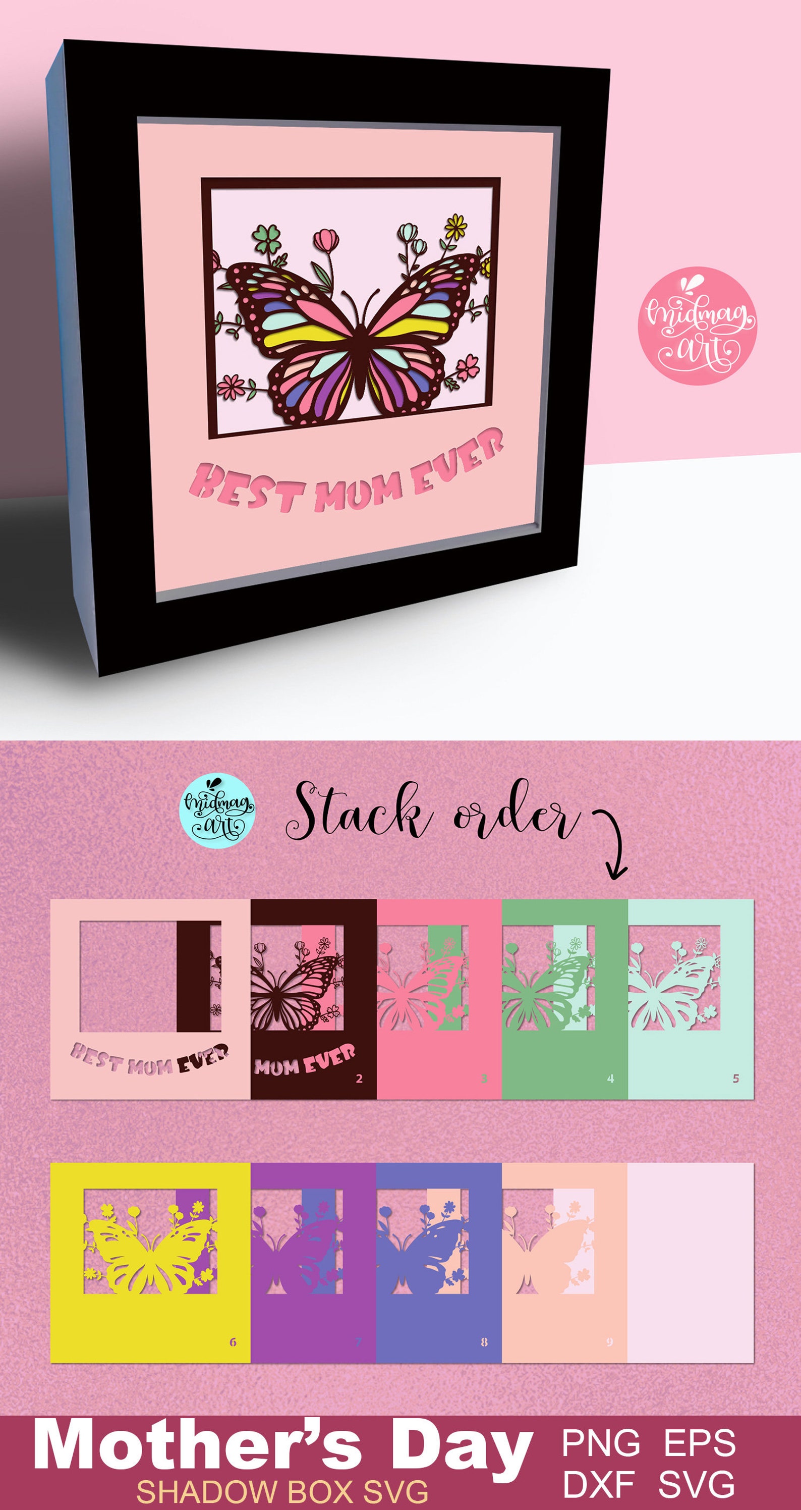 Best Mom Ever Shadow Box Svg 3d Mom Shadow Box Svg 3d - Etsy