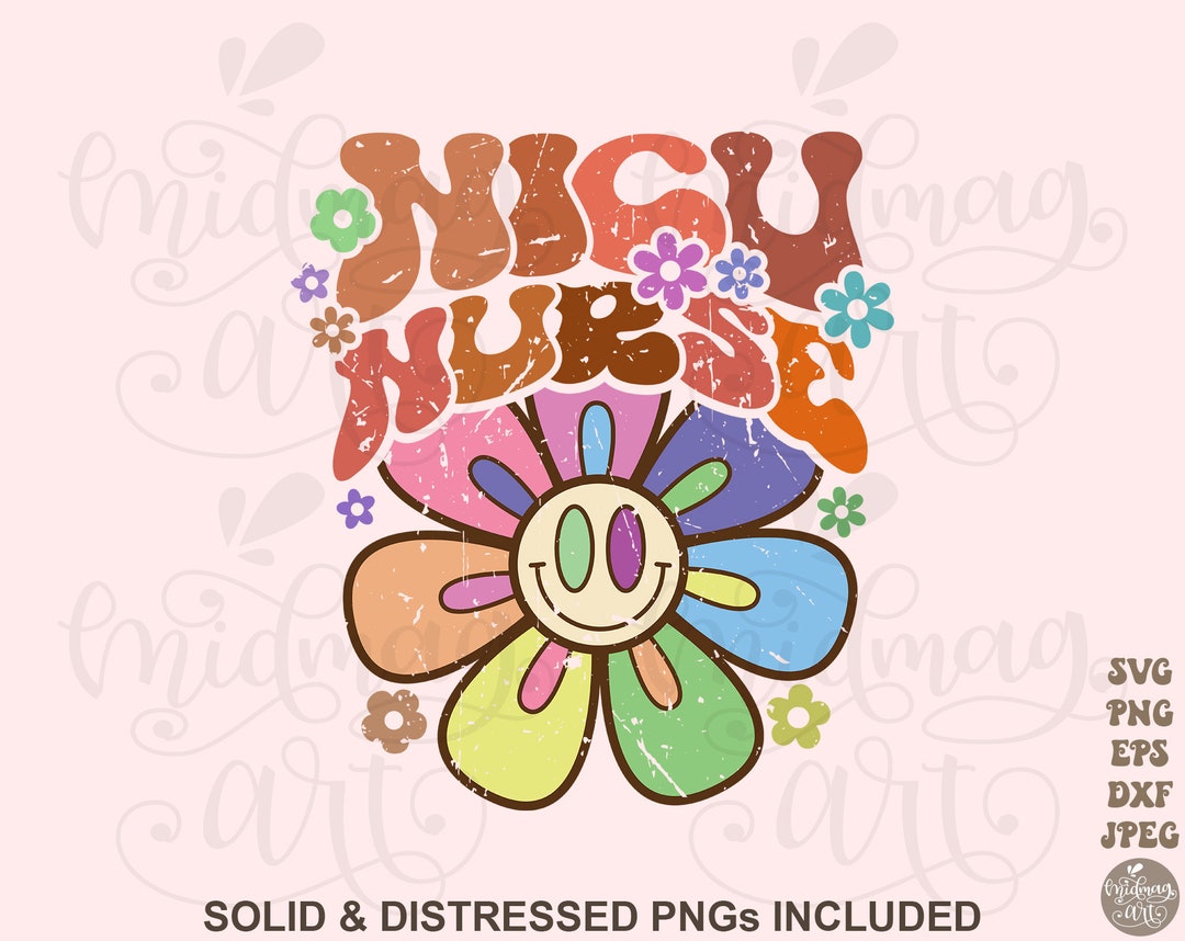 Retro NICU Nurse PNG SVG, Retro Sublimation, Floral Nurse Shirt Design ...