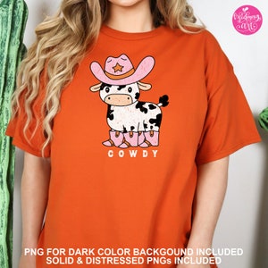 Cowdy Png, Cute Cow Png Sublimation, Trendy Cow Png Design for Stickers ...