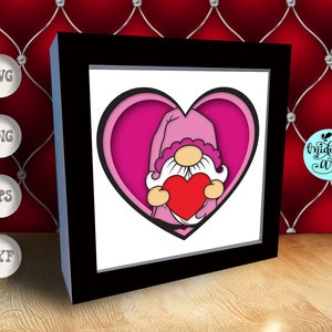 Valentines Day Shadow Box Svg, 3d Valentine Scene Shadow Box Svg, 3d ...