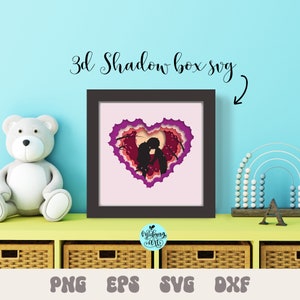 Valentines Day Shadow Box Svg, 3d Valentine Scene Shadow Box Svg, 3d ...