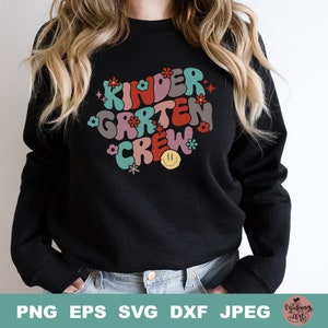 Kindergarten Crew Svg, Groovy Teacher Png, Groovy Teacher Sublimation ...
