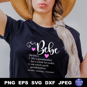 Bebe Definition SVG, Grandma Cut File, Grandma Svg, Nana Gift Ideas ...