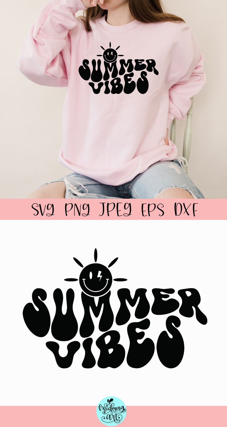 Summer Vibes Svg Groovy Hippie Wavy Text Font Svg Hello - Etsy