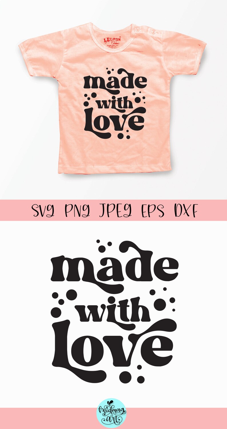 Made With Love Svg Funny Kids Svg Kids Cut File Digital - Etsy