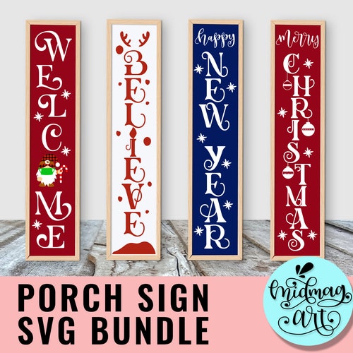 Front Porch Sign Bundle SVG Vertical Porch Sign Svg Welcome - Etsy