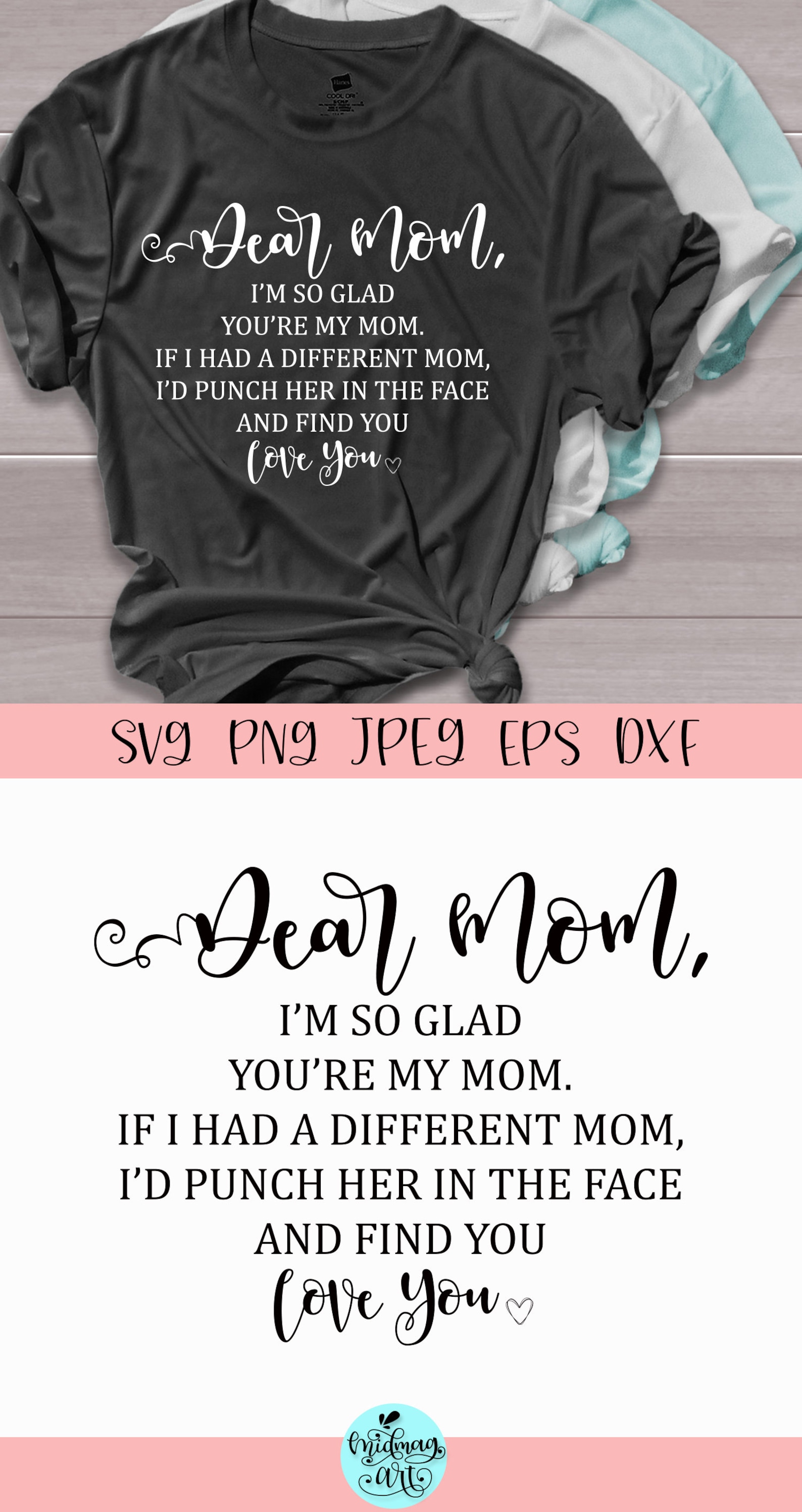 Dear Mom Svg Mom Life Svg Mothers Day Cut Files Svg for - Etsy