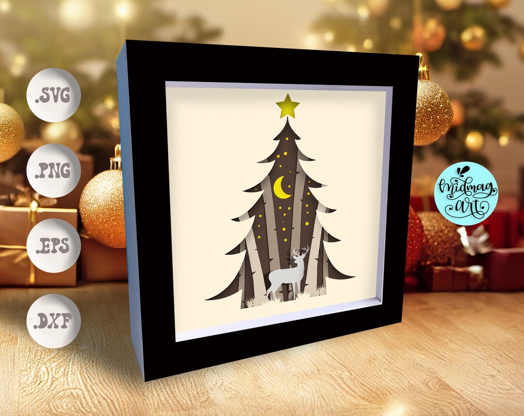 Christmas Scene Shadow Box Svg, Christmas Scene Shadow Box Svg, Paper ...