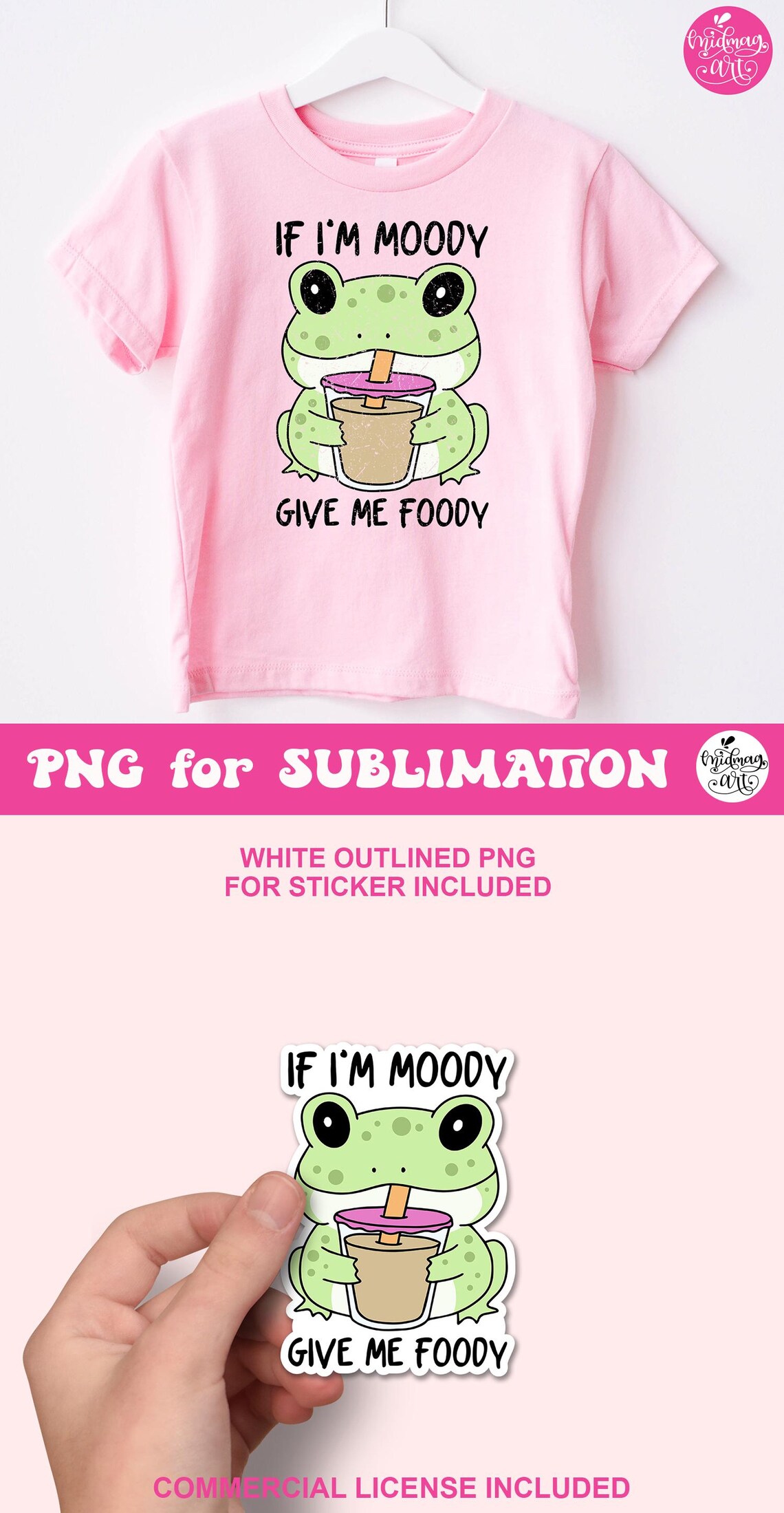 If I'm Moody Give Me Foody PNG, Funny Frog Design Png, Animal Sarcastic ...
