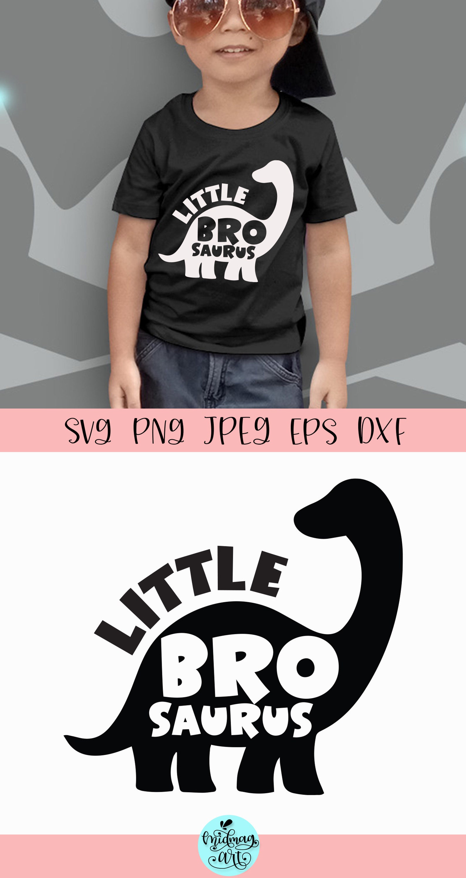 Little Bro Saurus Svg Kids Dino Svg Funny Kids Quotes - Etsy
