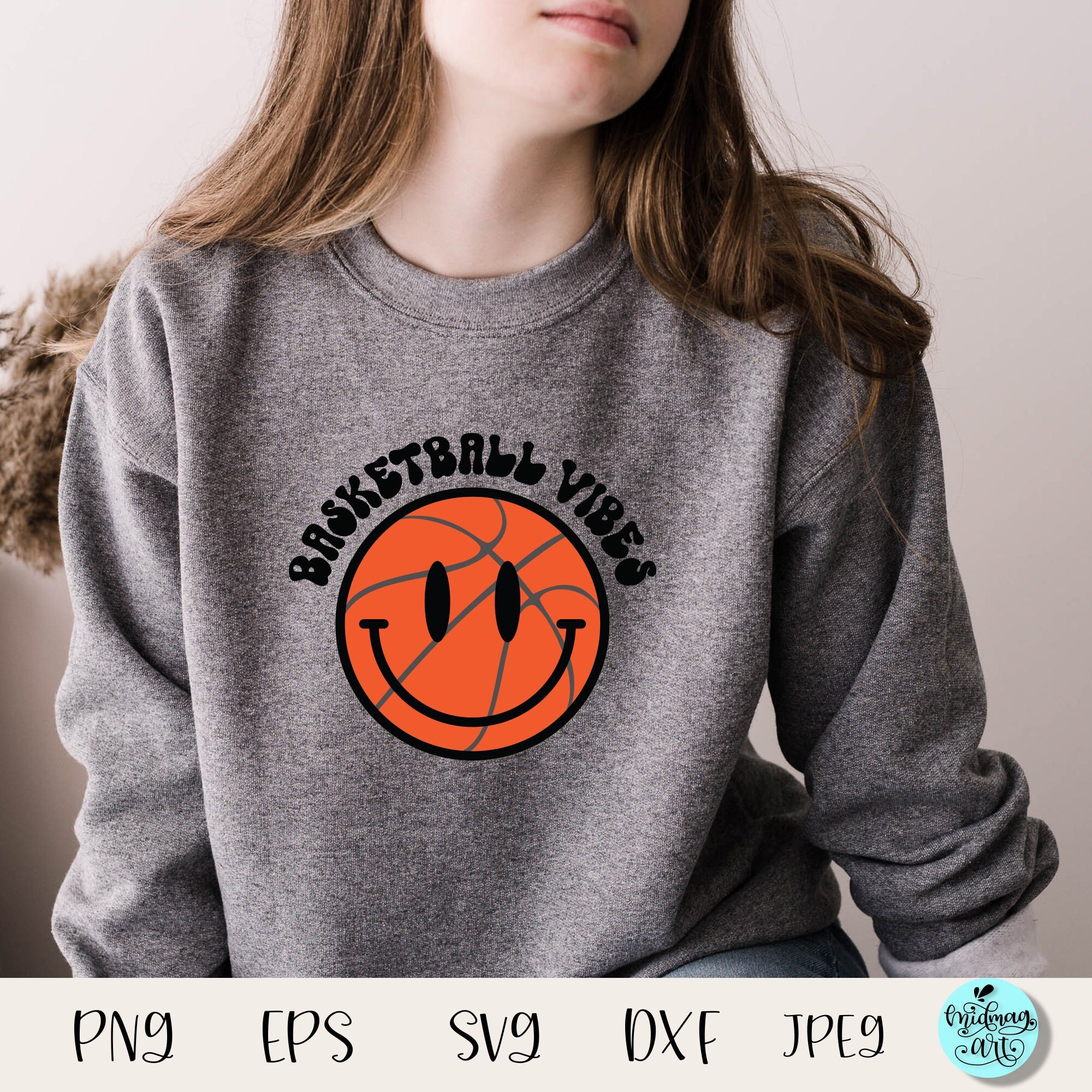 Basketball Vibes Svg Groovy Svg Retro Svg Round Svg Hippie | Etsy