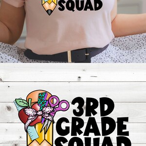 3rd Grade Squad Sublimation Png, School Sublimation Design, Digital ...
