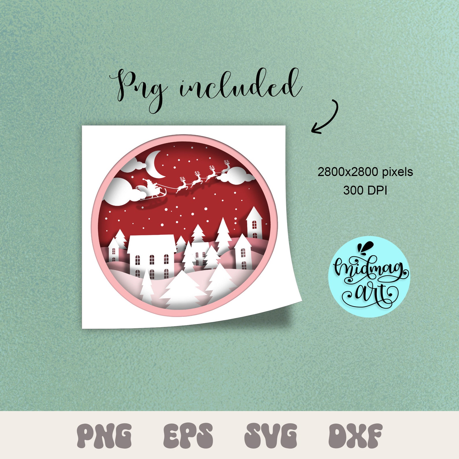 3d Christmas Shadow Box Svg Christmas Scene Shadow Box Svg - Etsy