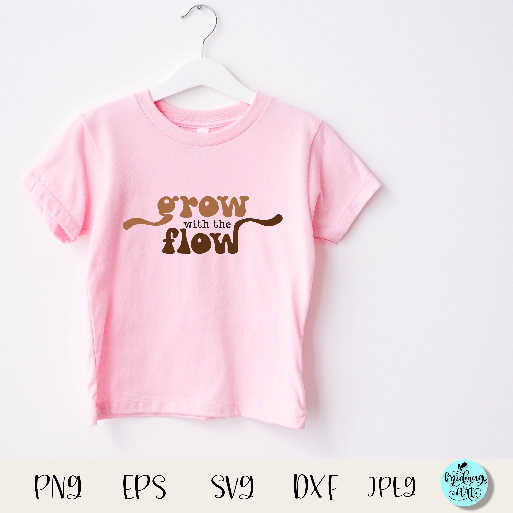 Grow With the Flow Svg Boho Baby Svg Baby Quotes Svg Groovy | Etsy