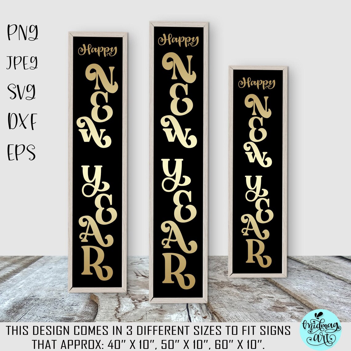 Happy New Year Svg Vertical Sign Svg Happy New Year Sign - Etsy