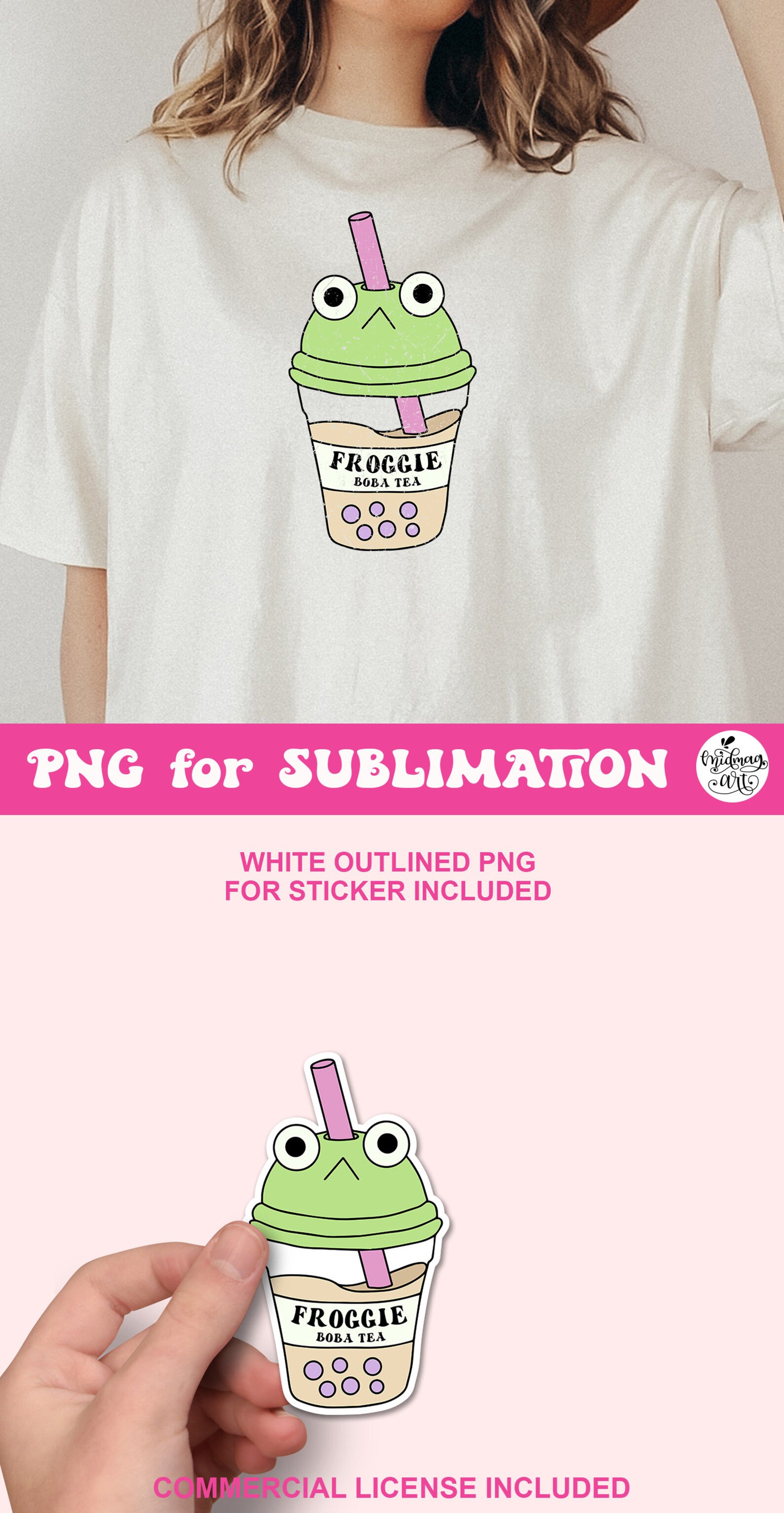 Froggie Boba Tea PNG, Trendy PNG Sticker Designs, Cute Froggie Png ...