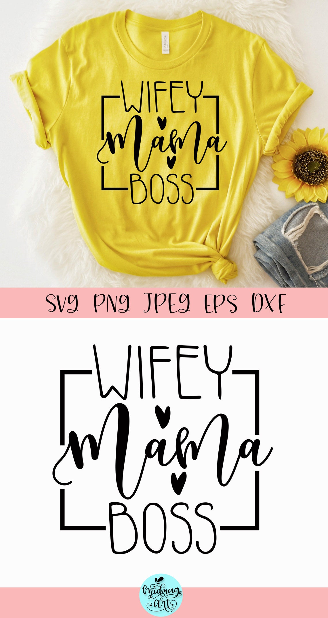 Wifey Mama Boss Svg Mom Life Svg Mothers Day Cut Files Svg Etsy