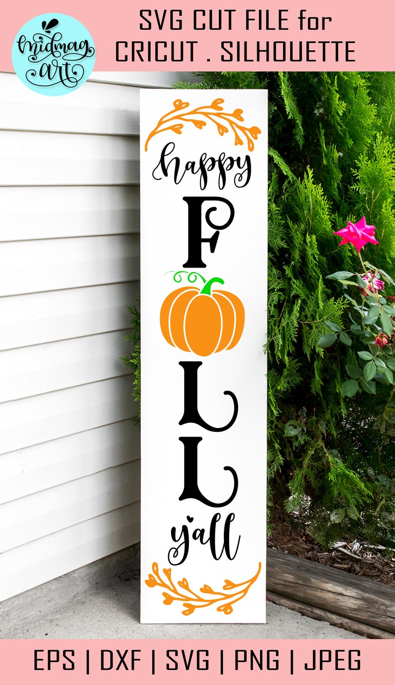 Happy Fall Y'all Fall Porch Sign Svg Welcome Fall Wood - Etsy