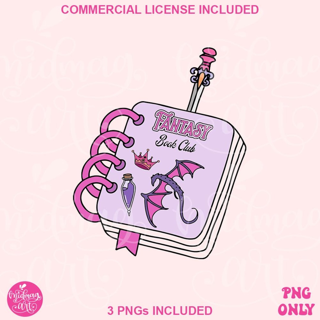 Fantasy Book Club Notebook Png, Cute Trendy Aesthetic Fantasy Fourth ...