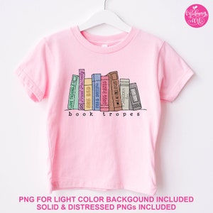 Book Tropes PNG, Book Lover Sublimation, Cute Trendy Bookish Design ...