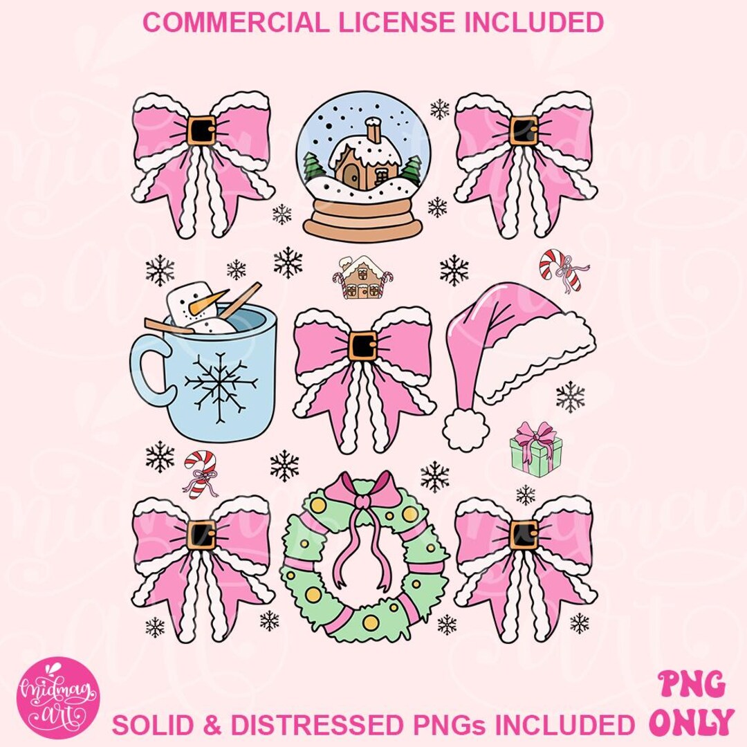 Coquette Bow Christmas PNG, Coquette Pink Bow Png, Pink Coquette Bow ...