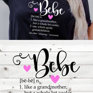Bebe Definition SVG, Grandma Cut File, Grandma Svg, Nana Gift Ideas ...
