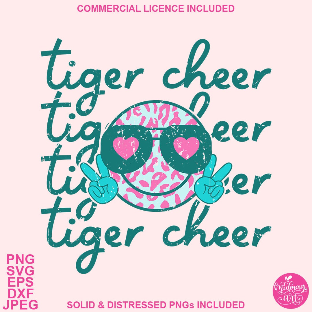 Tiger Cheer SVG, Tiger Cheer Png, Tiger Cheer Sublimation, Floral Png ...