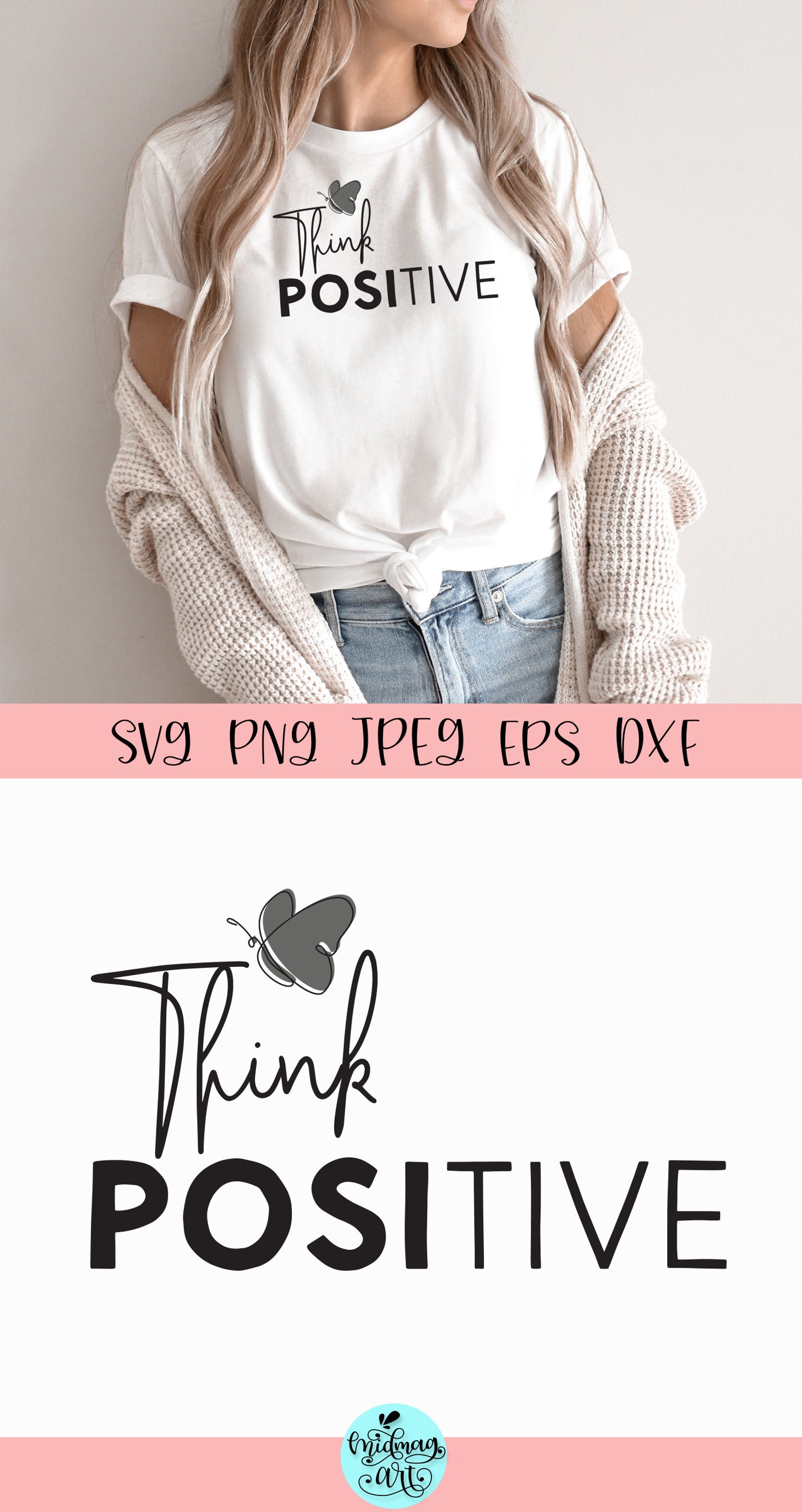 Think Positive Svg Stay Positive Svg Positive Svg Choose - Etsy