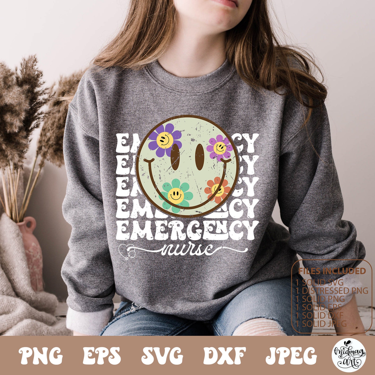 Emergency Nurse Png Svg, Smiley Face Png Svg, Cut Files for Cricut, ED ...