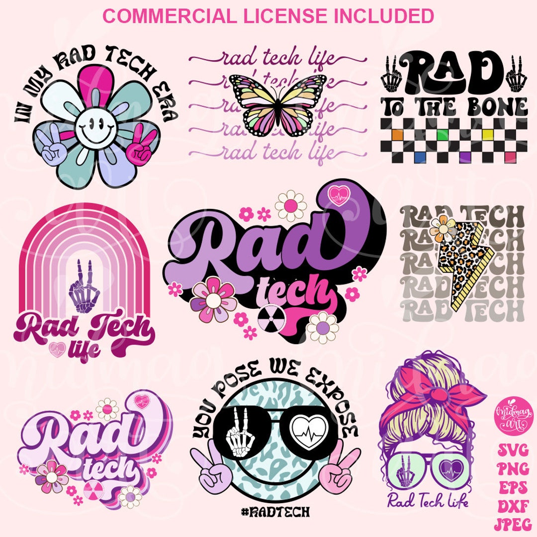 Retro Rad Tech SVG PNG Bundle, X Ray Cutfiles, Digital Download Png ...