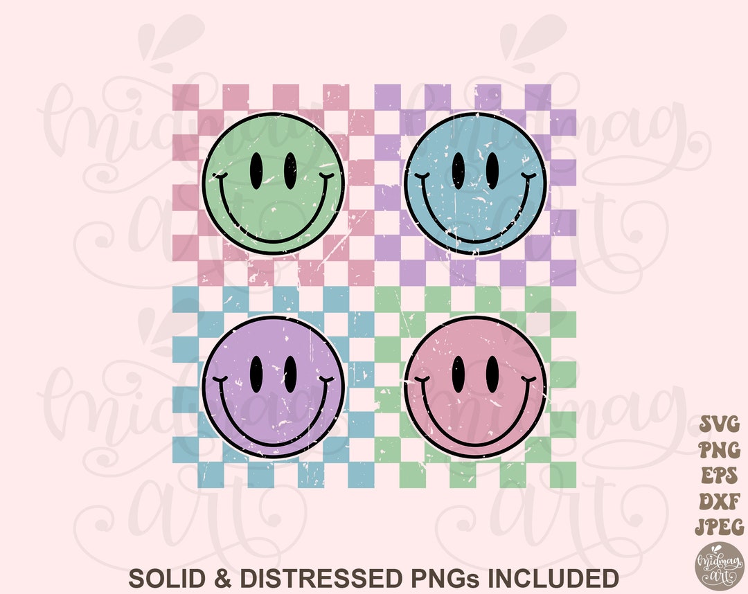 Smiley Checkered Png Svg, Checkered Pattern Svg, Smiley Face Svg ...