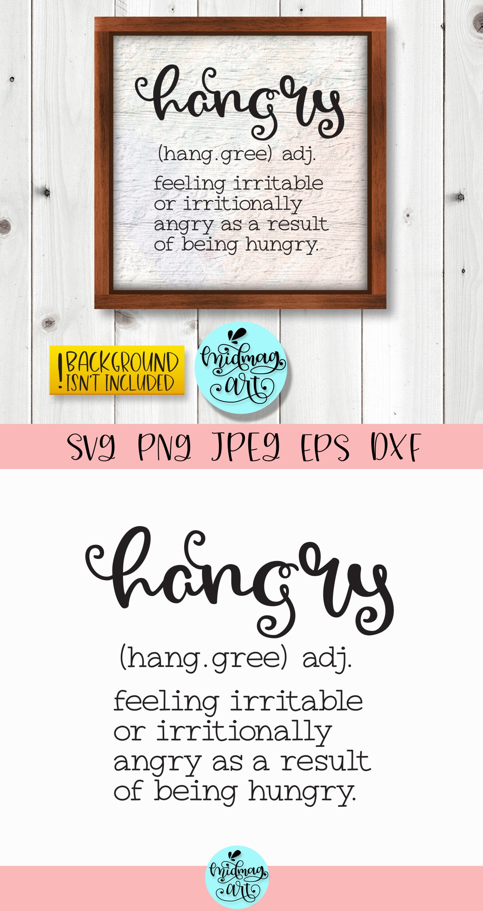 Hangry Definition Wood Sign Svg Funny Kichen Svg Sarcastic - Etsy
