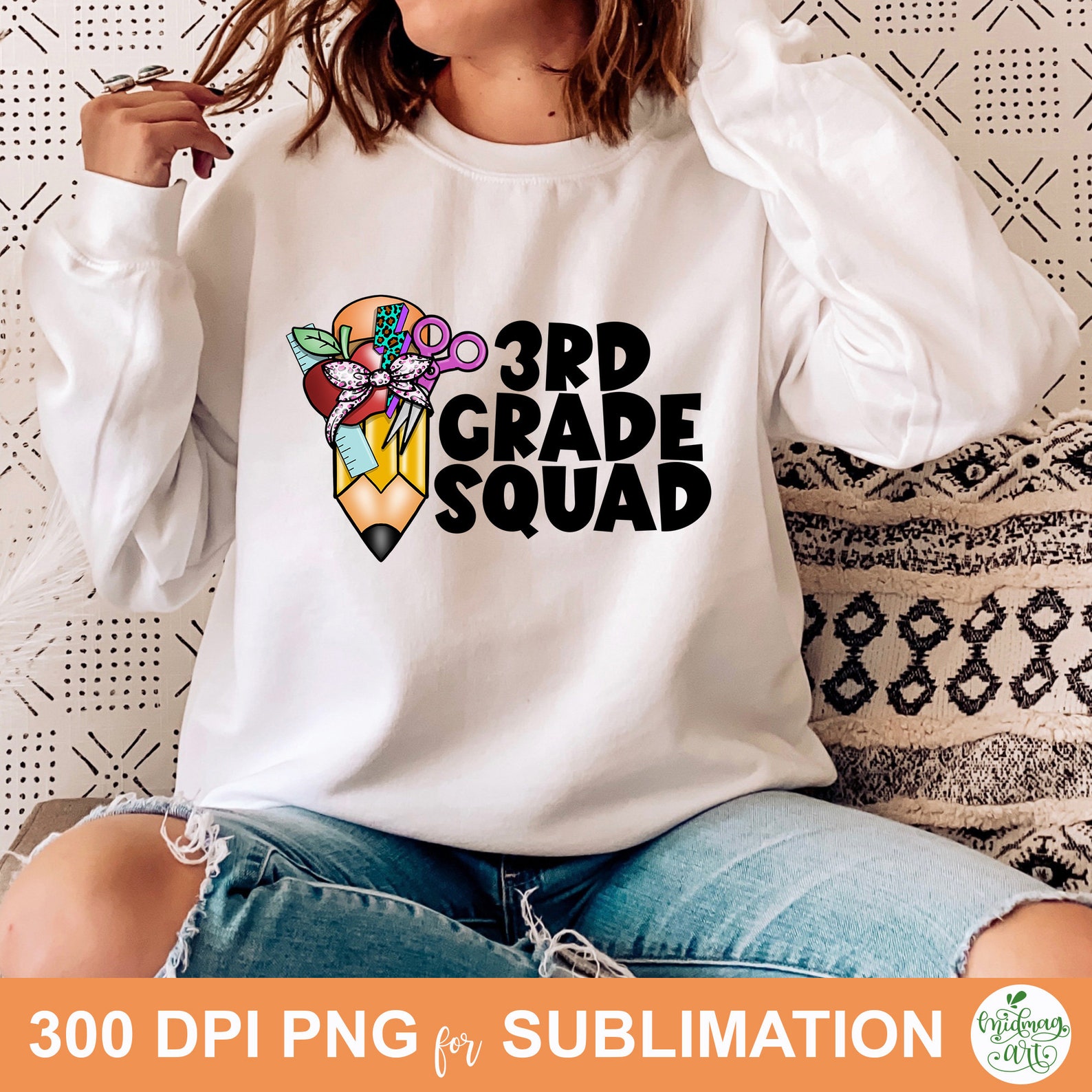 3rd Grade Squad Sublimation Png School Sublimation Design - Etsy