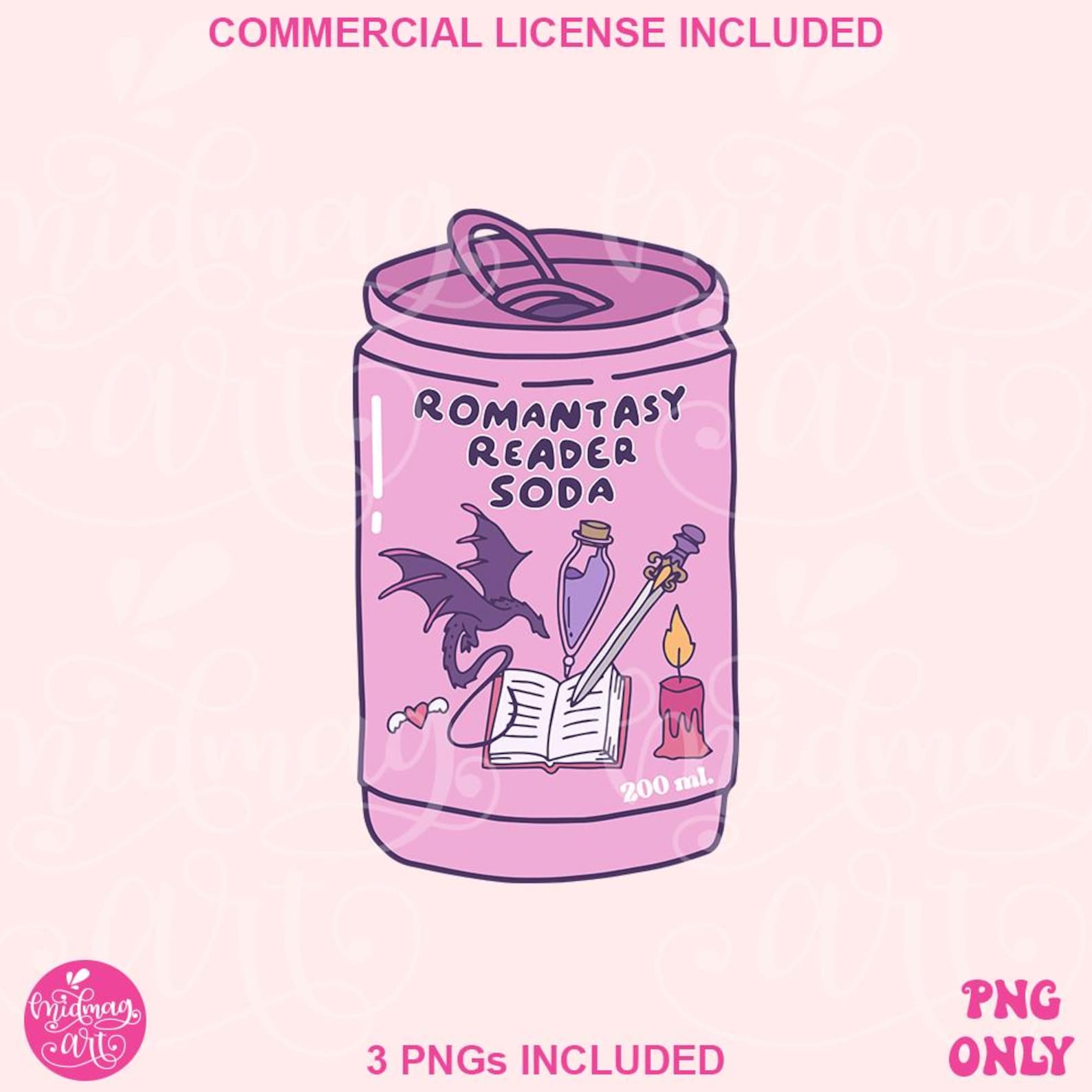 Romantasy Reader Soda PNG, Cute Trendy Aesthetic Romance Fantasy ...