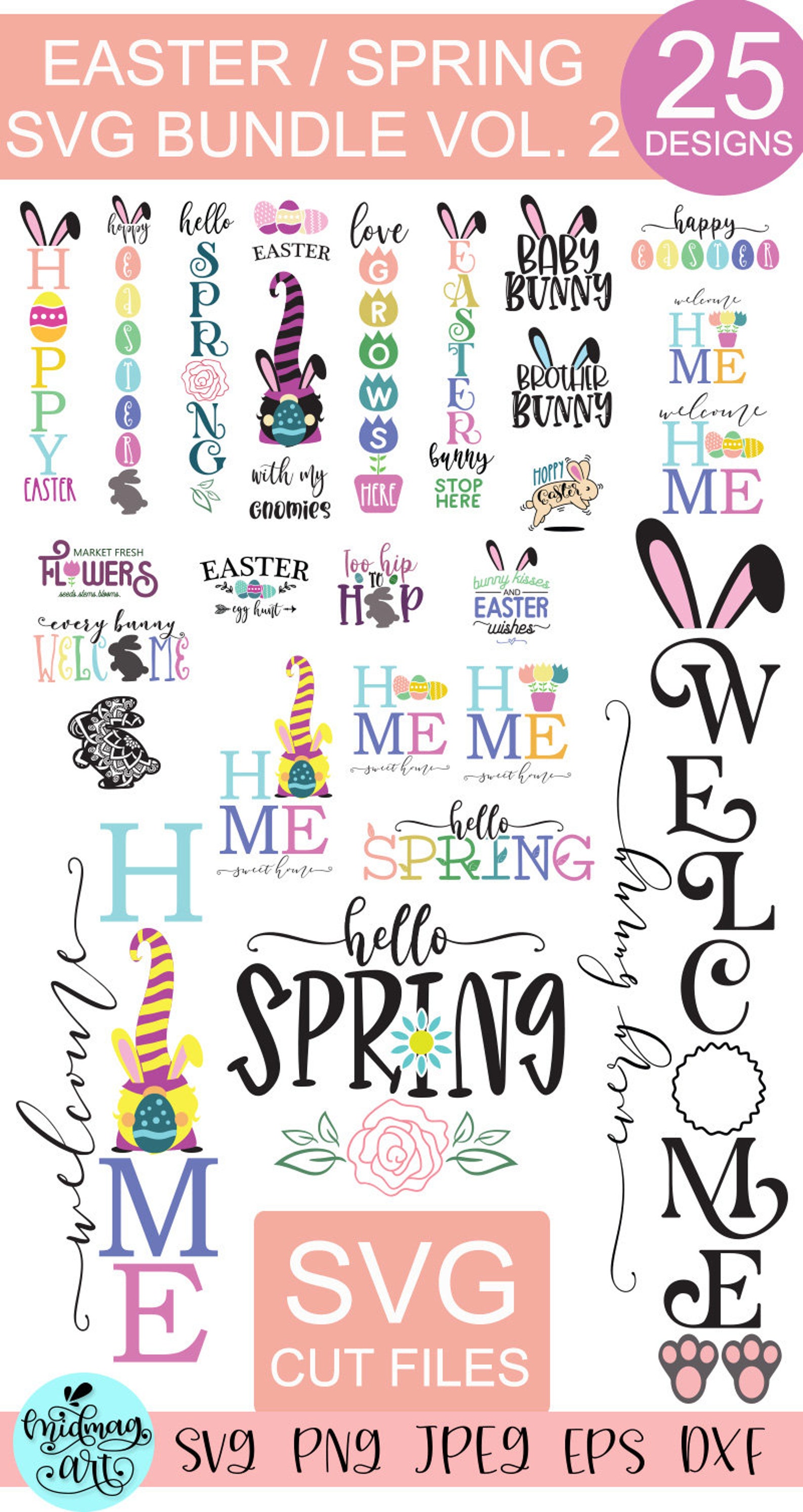 Easter and Spring Svg Bundle Easter Svg Bundle Spring Svg - Etsy