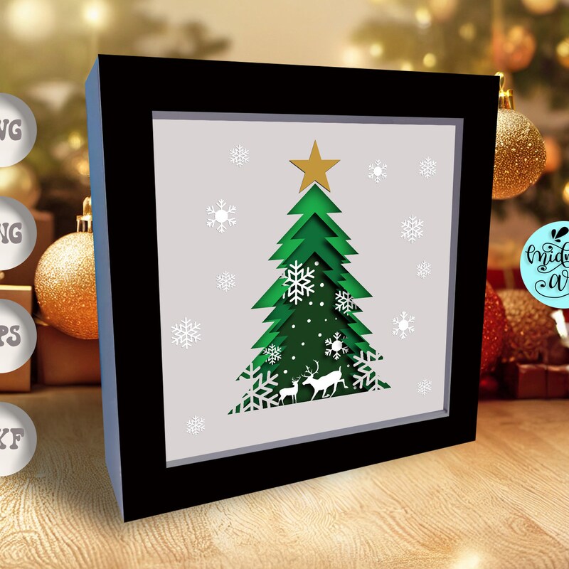 Shadow Box Svg Christmas - Etsy