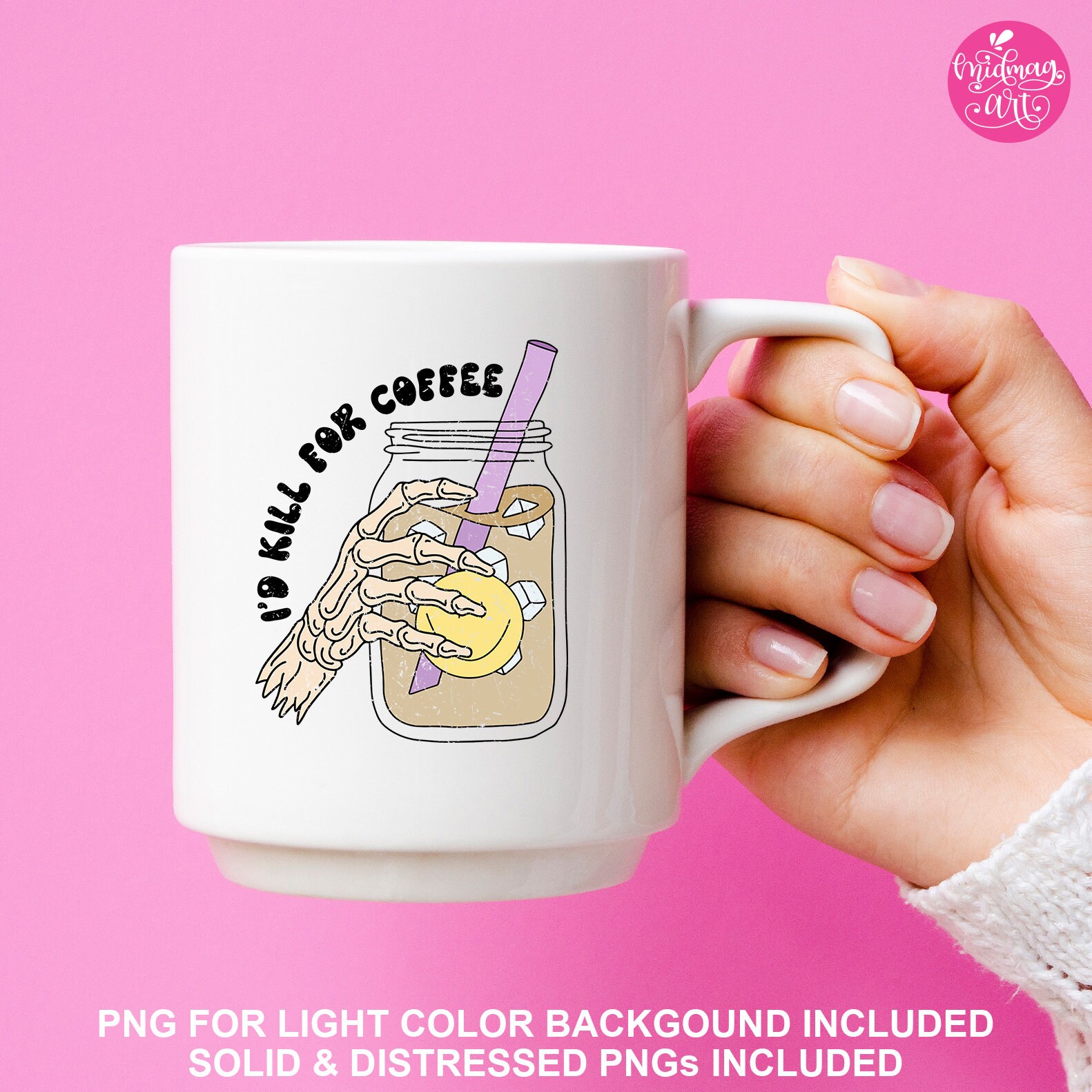 I'd Kill for Coffee PNG, Iced Coffee Png, Best Design for T-shirts ...