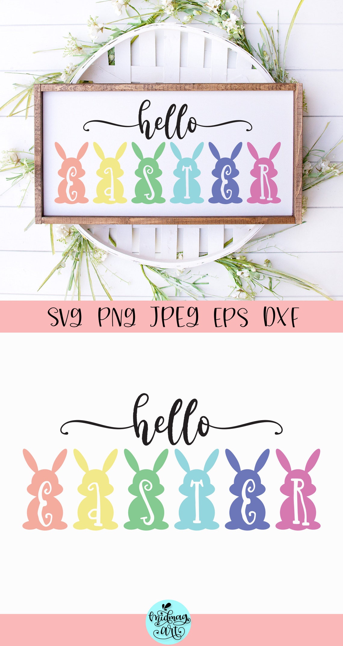 Hello Easter Wood Sign Svg Front Sign Svg Hello Easter Svg - Etsy