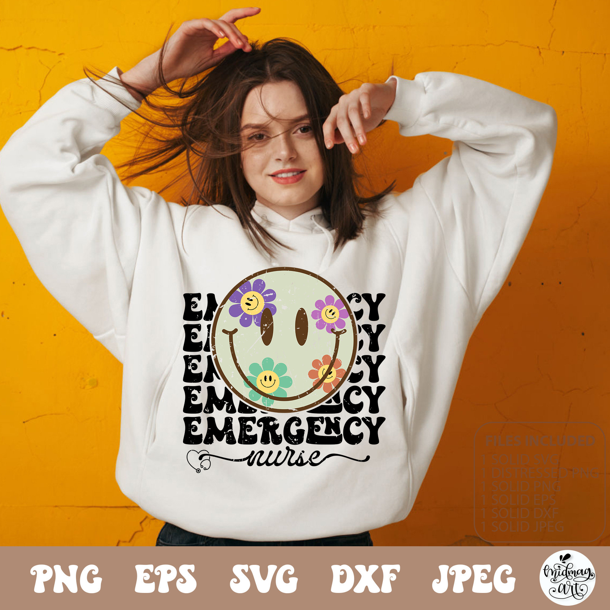 Emergency Nurse Png Svg, Smiley Face Png Svg, Cut Files for Cricut, ED ...
