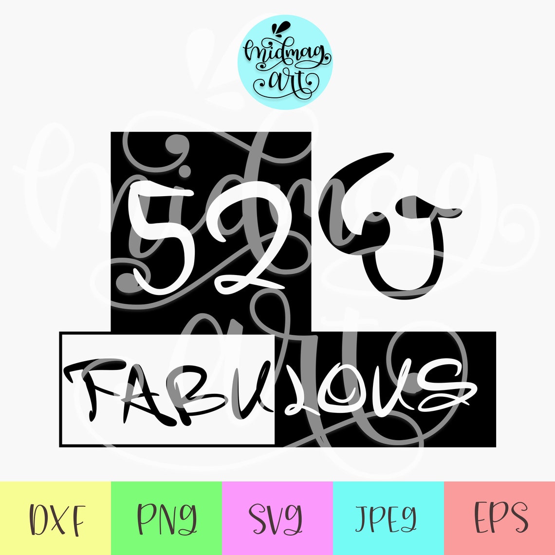 52 and Fabulous Svg 52nd Birthday Svg Hand Lettered Svg - Etsy Israel