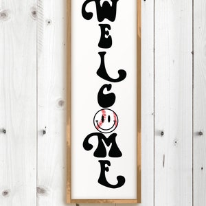 Welcome Baseball Porch Sign Svg Groovy Svg Hippie Svg Png - Etsy
