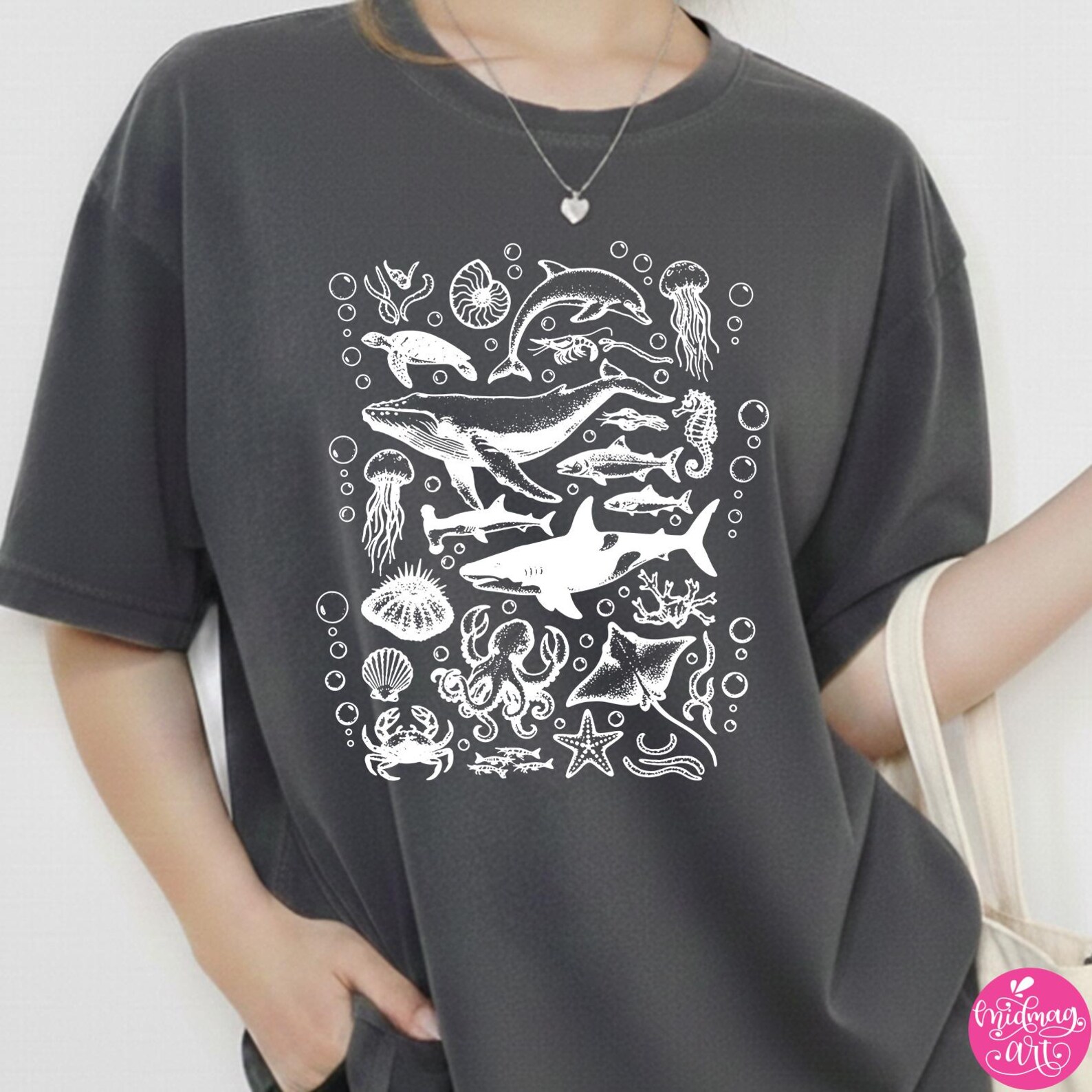 Sea Animals PNG, 90s Vintage Ocean PNG, Y2K Retro Whale Dolphin Turtle ...
