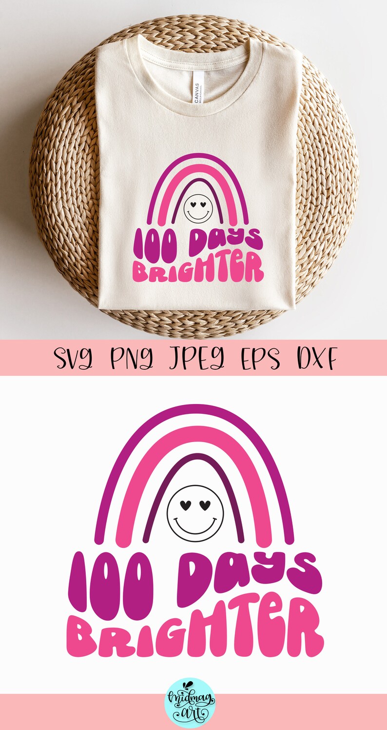 100 Days Brighter Svg Cutting File Commercial Use | Etsy