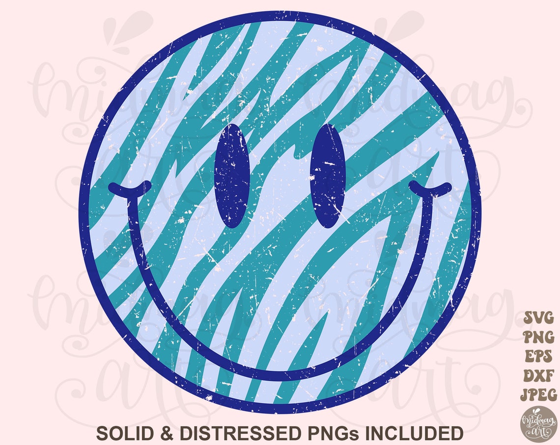 Retro Smiley Face Zebra Pattern Svg Png Sublimation - Etsy UK
