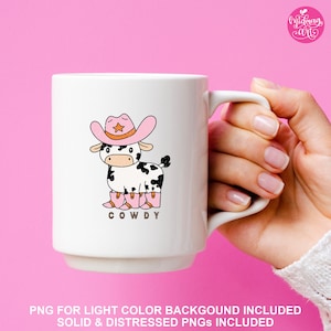 Cowdy Png, Cute Cow Png Sublimation, Trendy Cow Png Design for Stickers ...