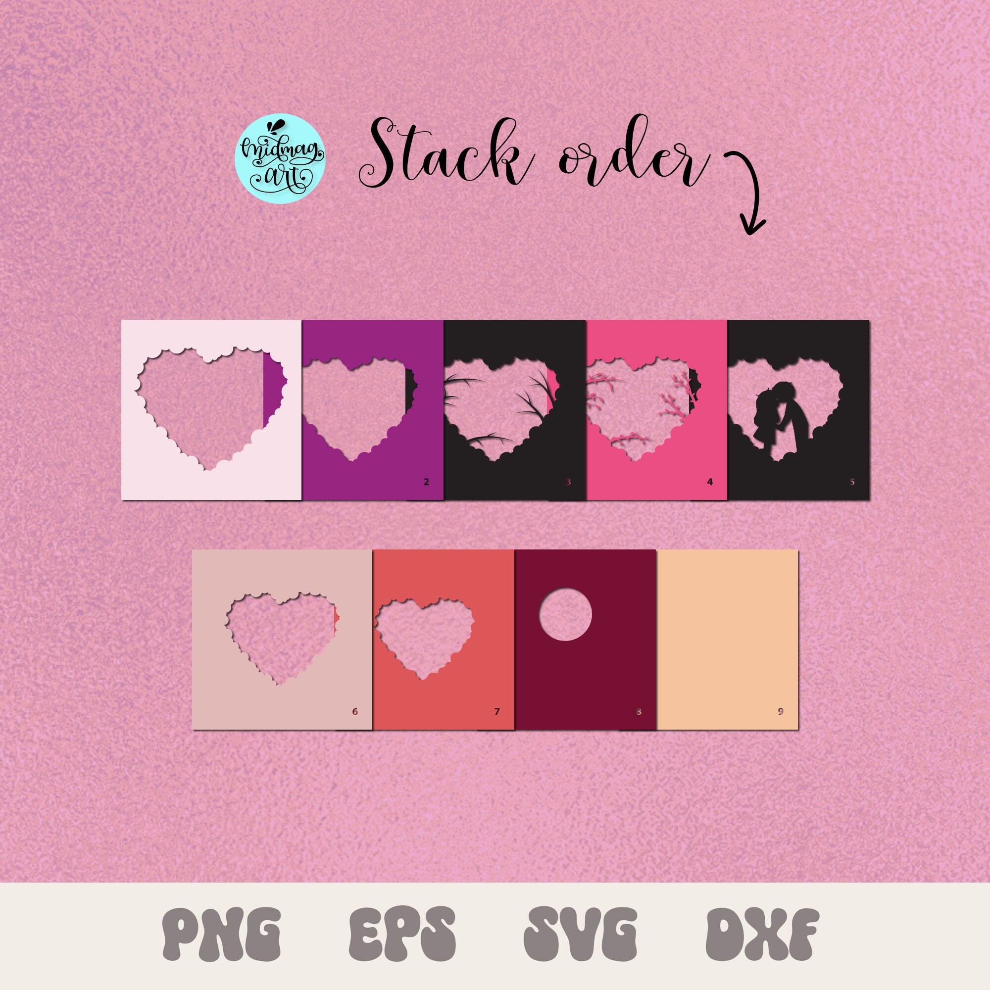 Valentines Day Shadow Box Svg 3d Valentine Scene Shadow Box - Etsy