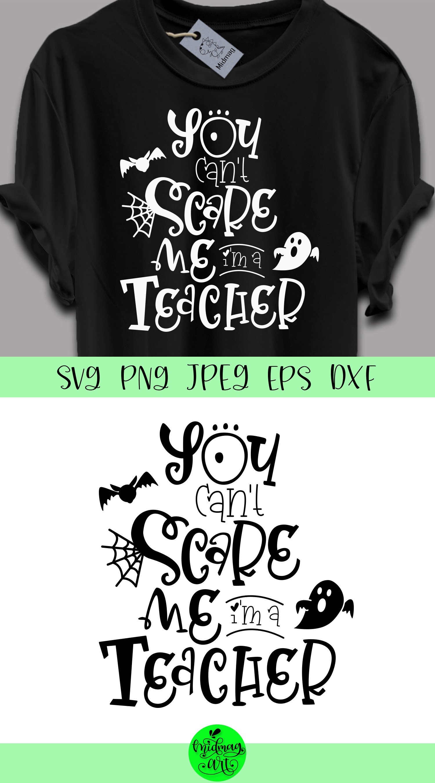 You Cant Scare Me Im a Teacher Svg Teacher Life Svg Teacher | Etsy