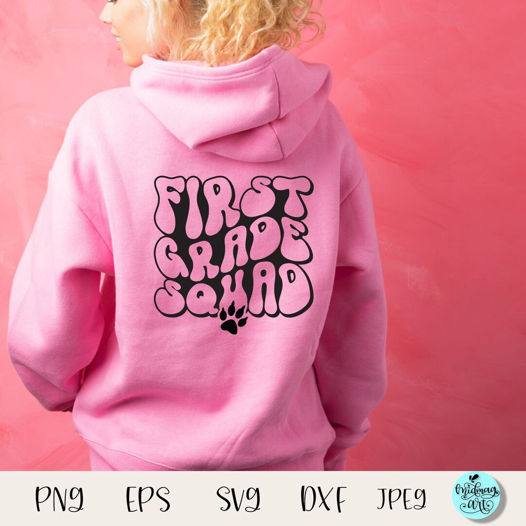 First Grade Squad Svg, First Grade Svg, Groovy Hippie Text Font Svg ...